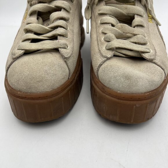 Puma | Shoes | Puma Mayze Platform Beige Brushed Suede Sneakers Size 85 ...
